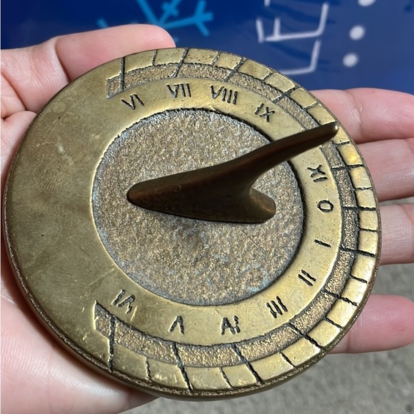 Office | Vintage 1986 Solid Brass Sundial Paperweight Whiteswan Brand ...